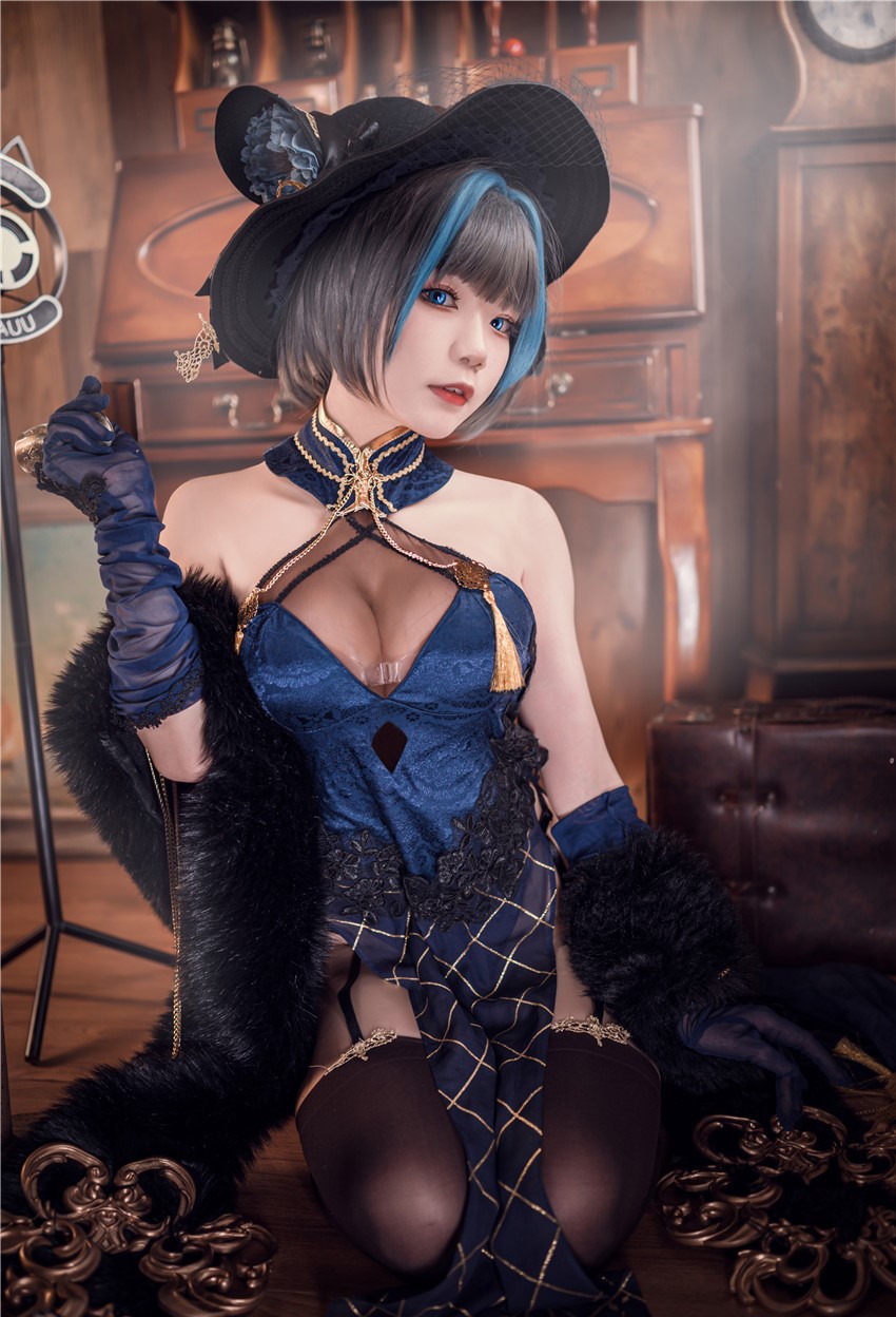 王胖胖u 柴郡旗袍[19P-163MB]-九月乐园